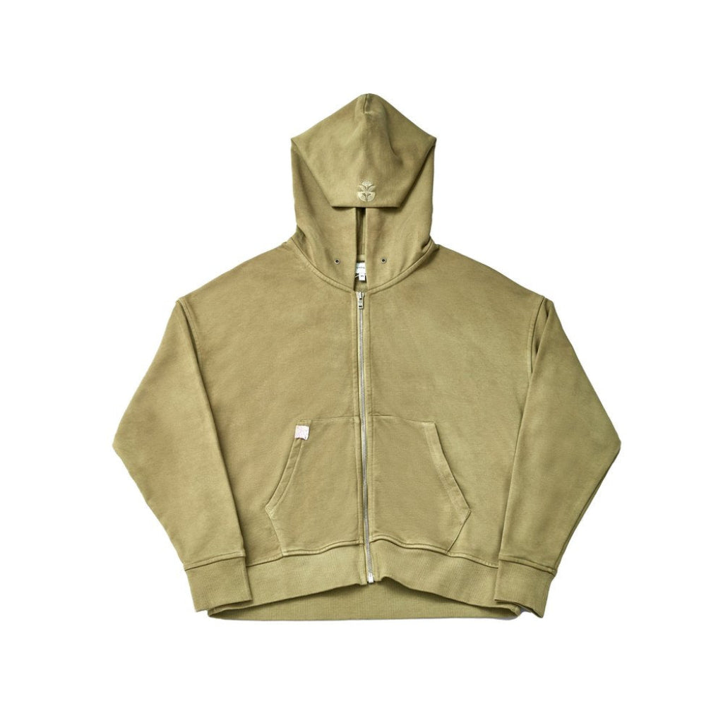Alunia - Lockhart Botanic Dye Hoodie Level 1 - Sophora Khaki – Fabrica X